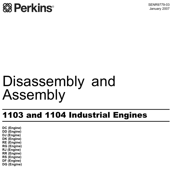 Perkins Engine 1103, 1104, руководство по обслуживанию двигателя ...